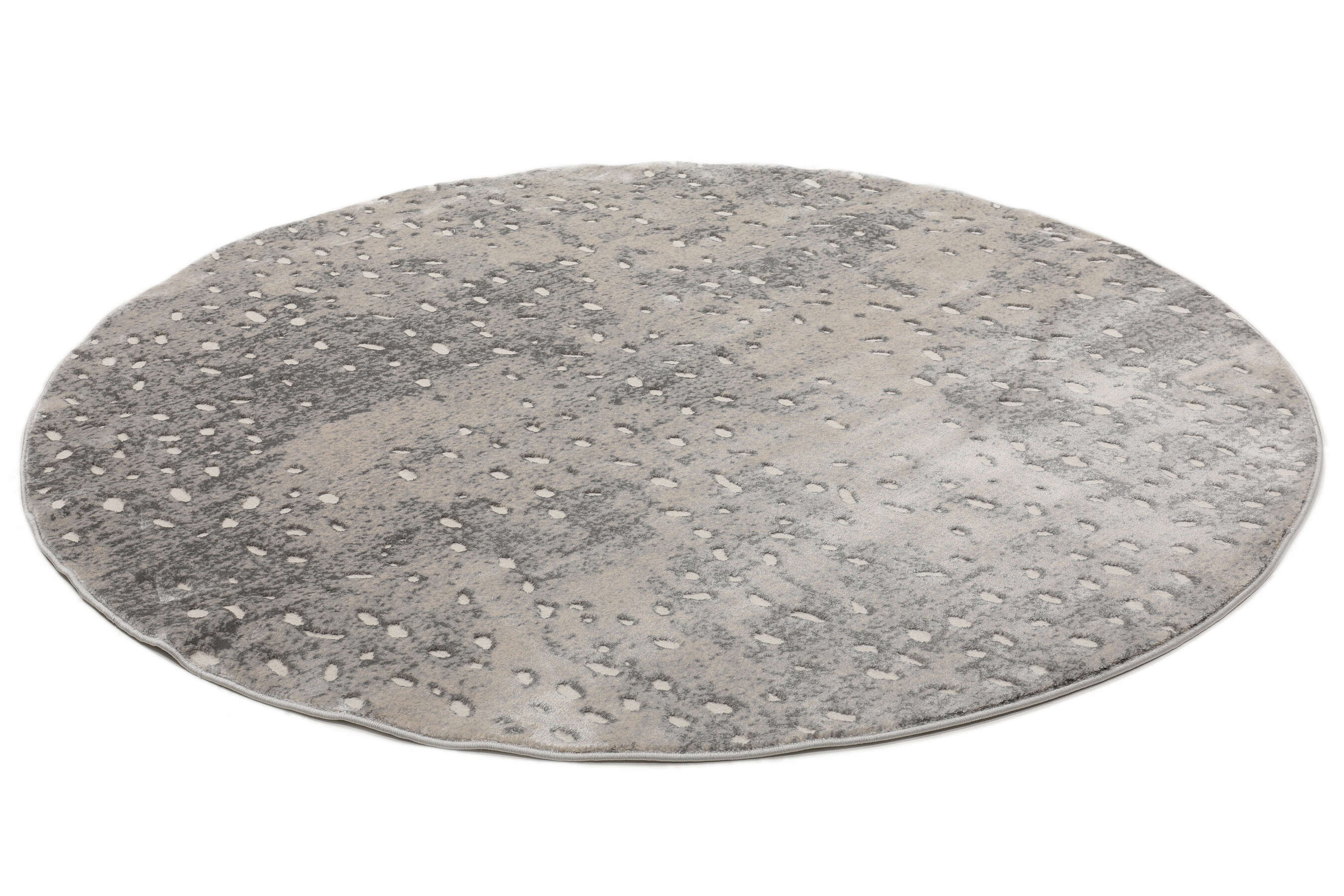 Storm - Light Grey, Round Ø 200 cm Rug - Rugvista