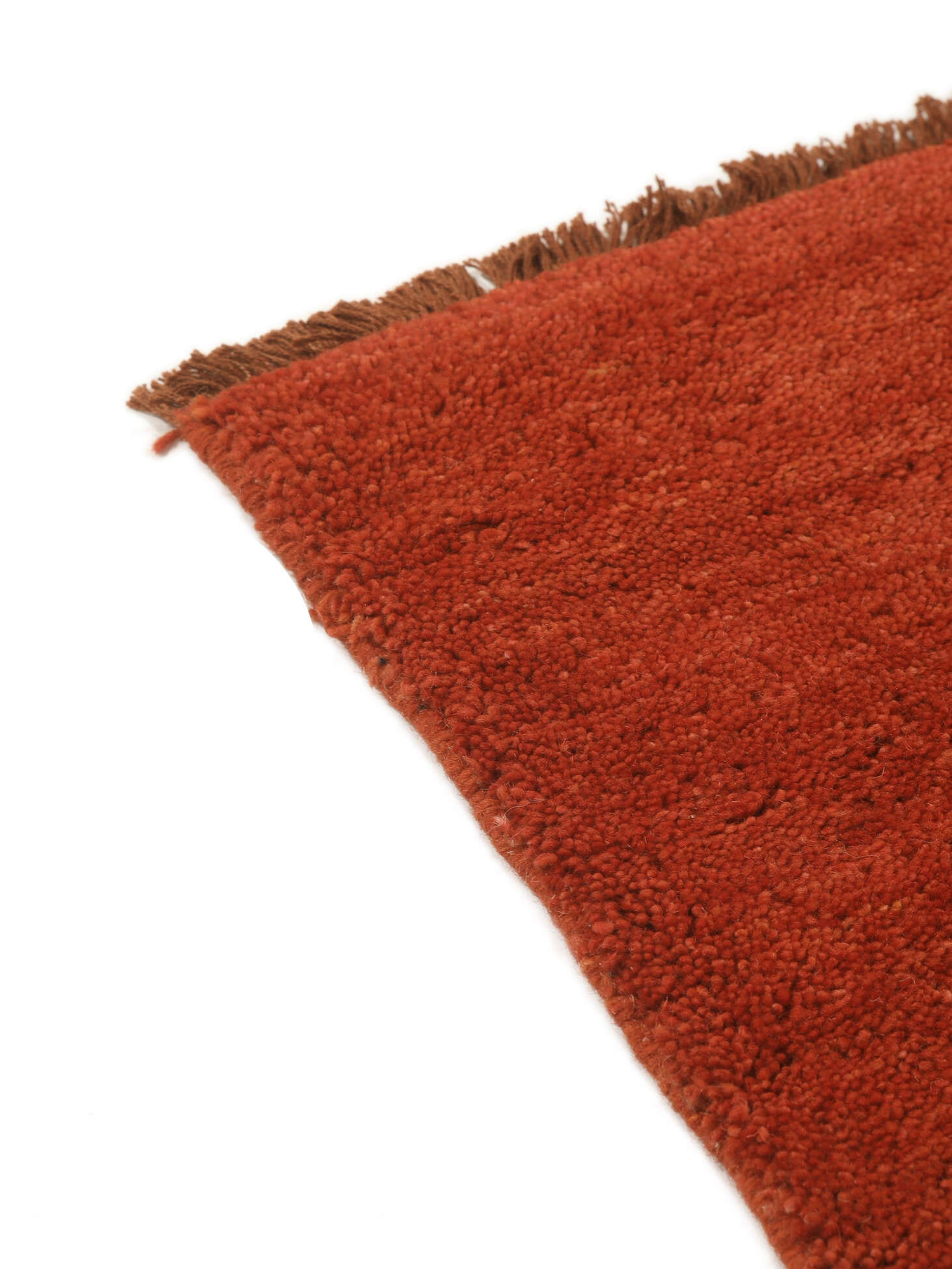 Handloom fringes - Red / Rust Red 80 x 120 cm Wool Rug - Rugvista