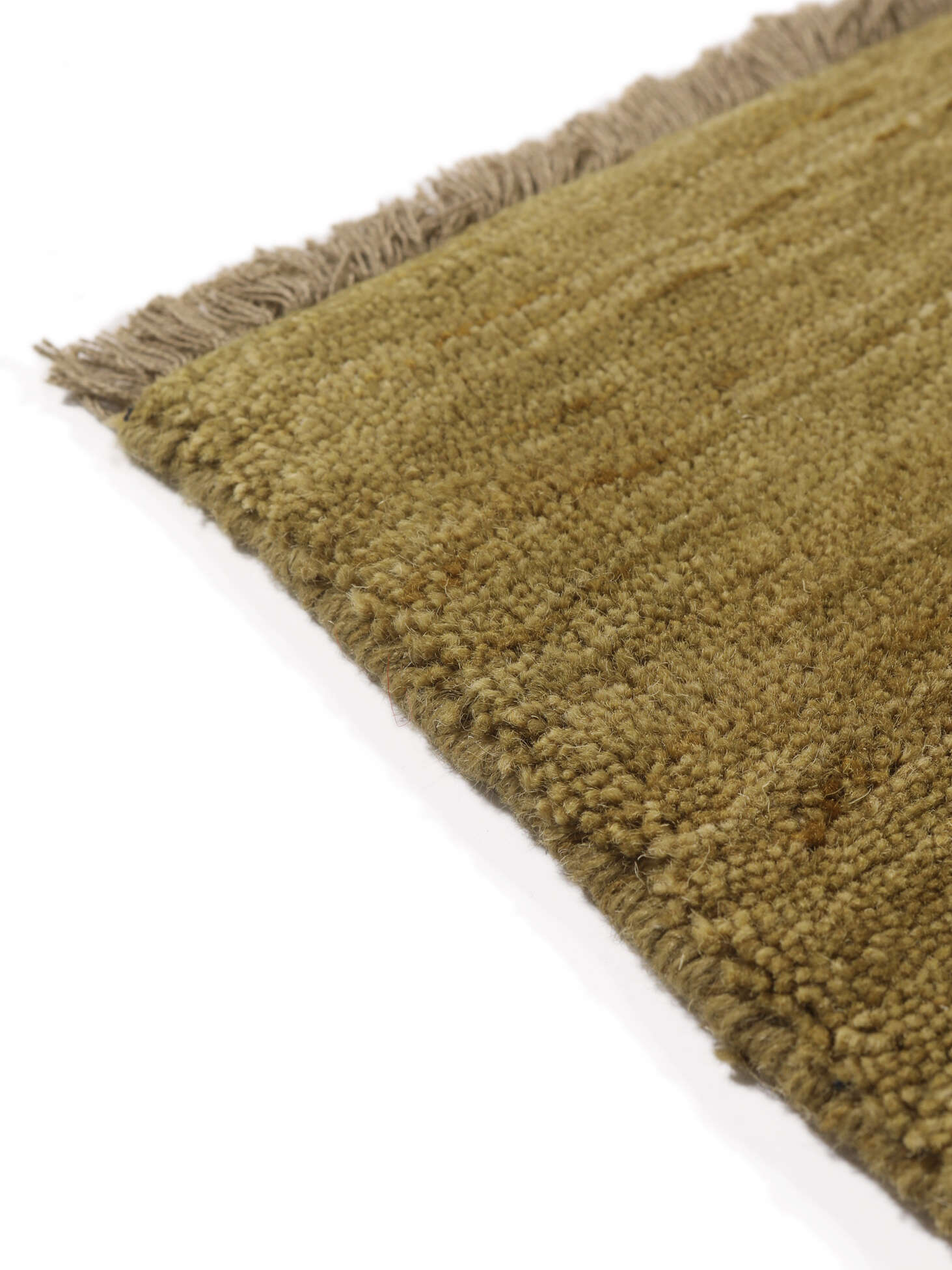 Handloom fringes - Olive Green 200 x 250 cm Wool Rug - Rugvista