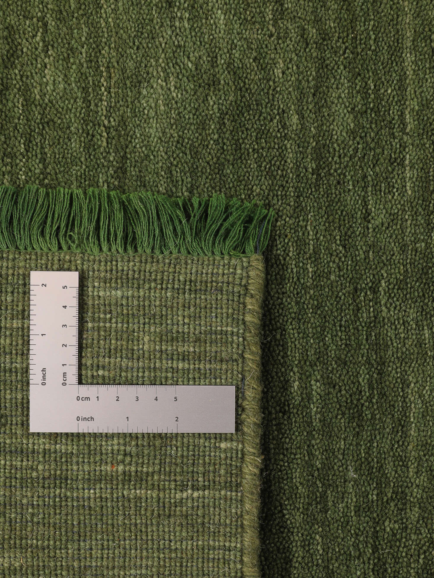 Handloom fringes - Green 140 x 200 cm Wool Rug - Rugvista