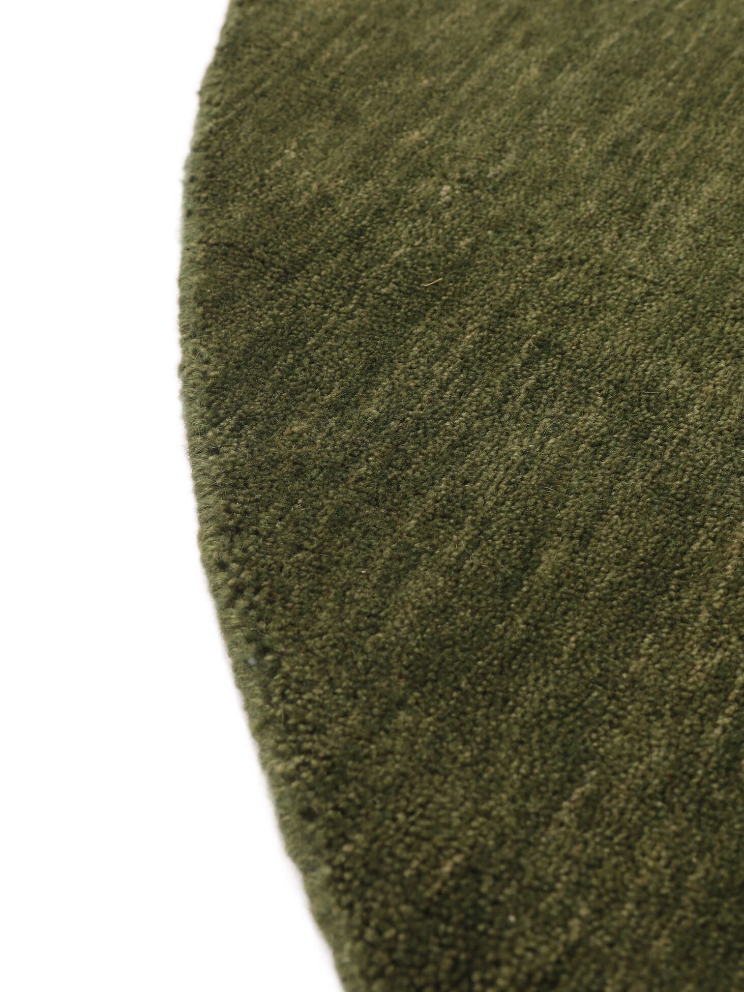 Handloom - Green, Round Ø 150 cm Wool Rug - Rugvista