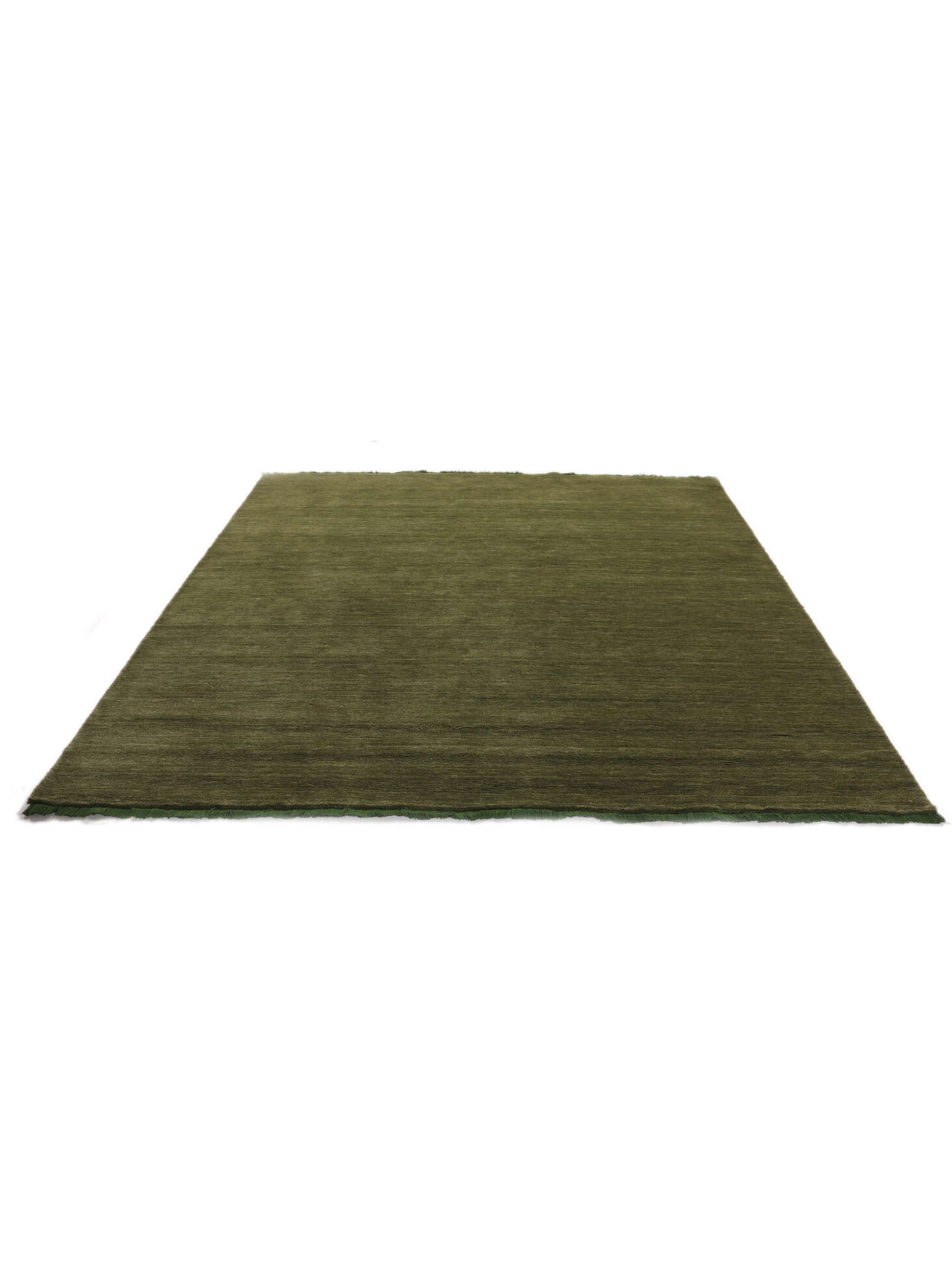 Handloom fringes - Green 200 x 200 cm Wool Rug - Rugvista