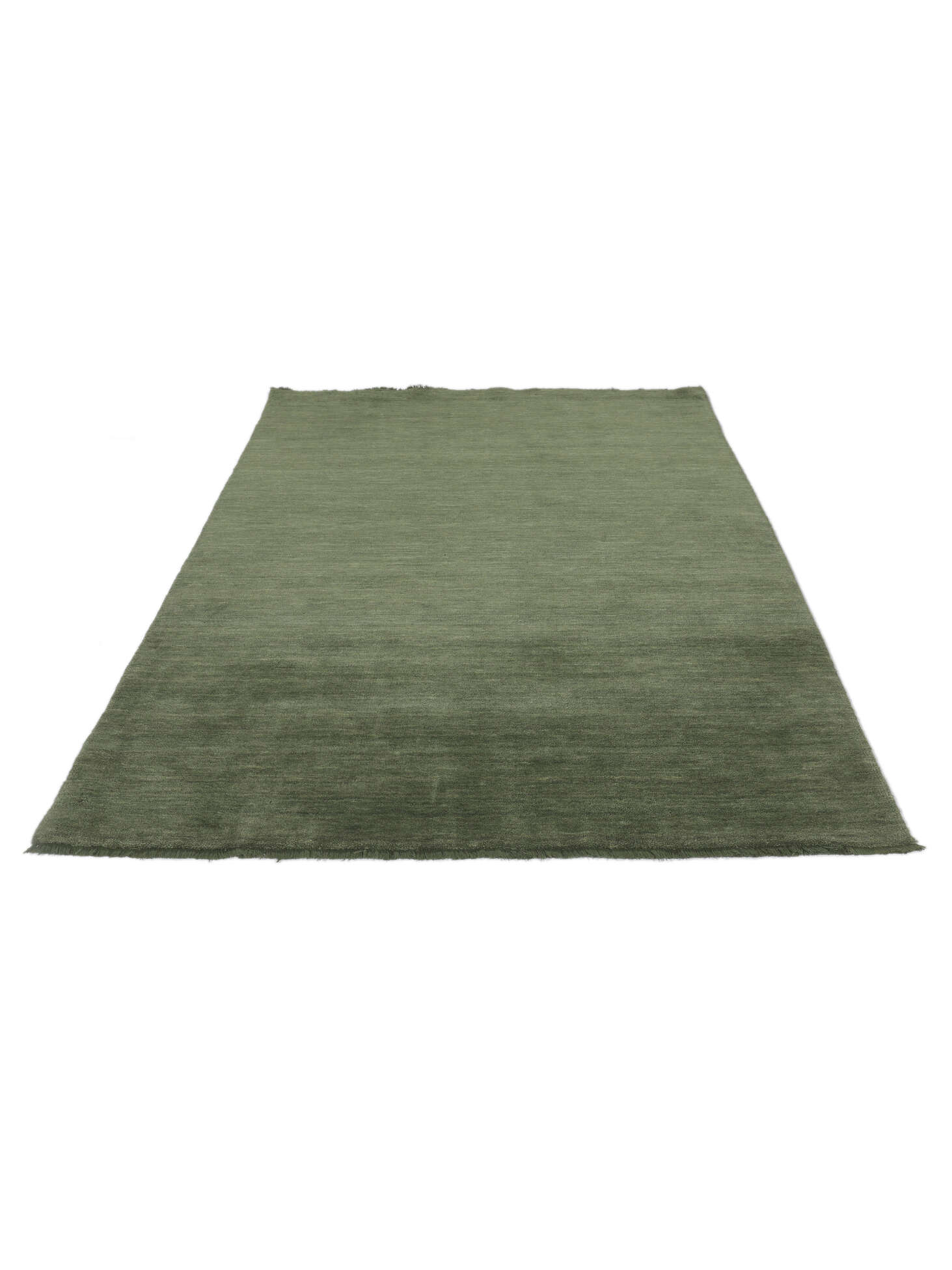 Handloom fringes - Forest Green 200 x 300 cm Wool Rug - Rugvista