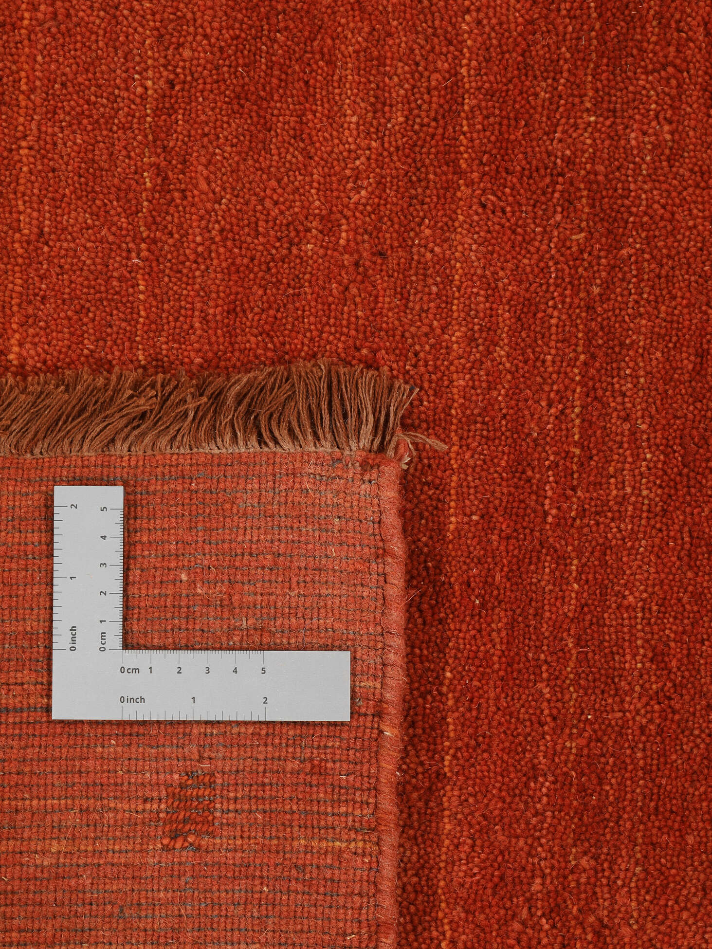 Handloom fringes - Red / Rust Red, Runner 80 x 300 cm Wool Rug - Rugvista