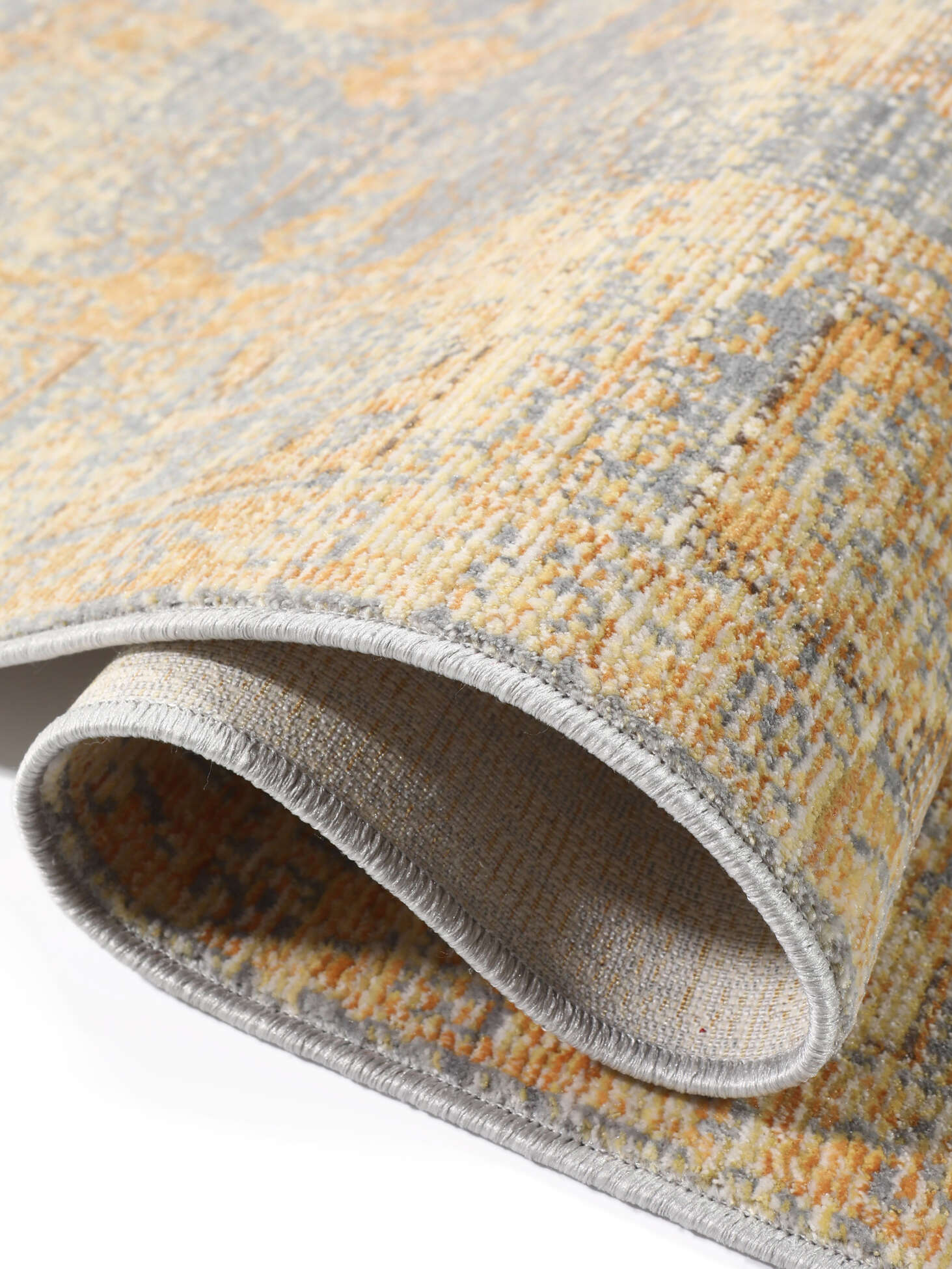 Maharani - Grey / Yellow, Round Ø 150 cm Rug - Rugvista