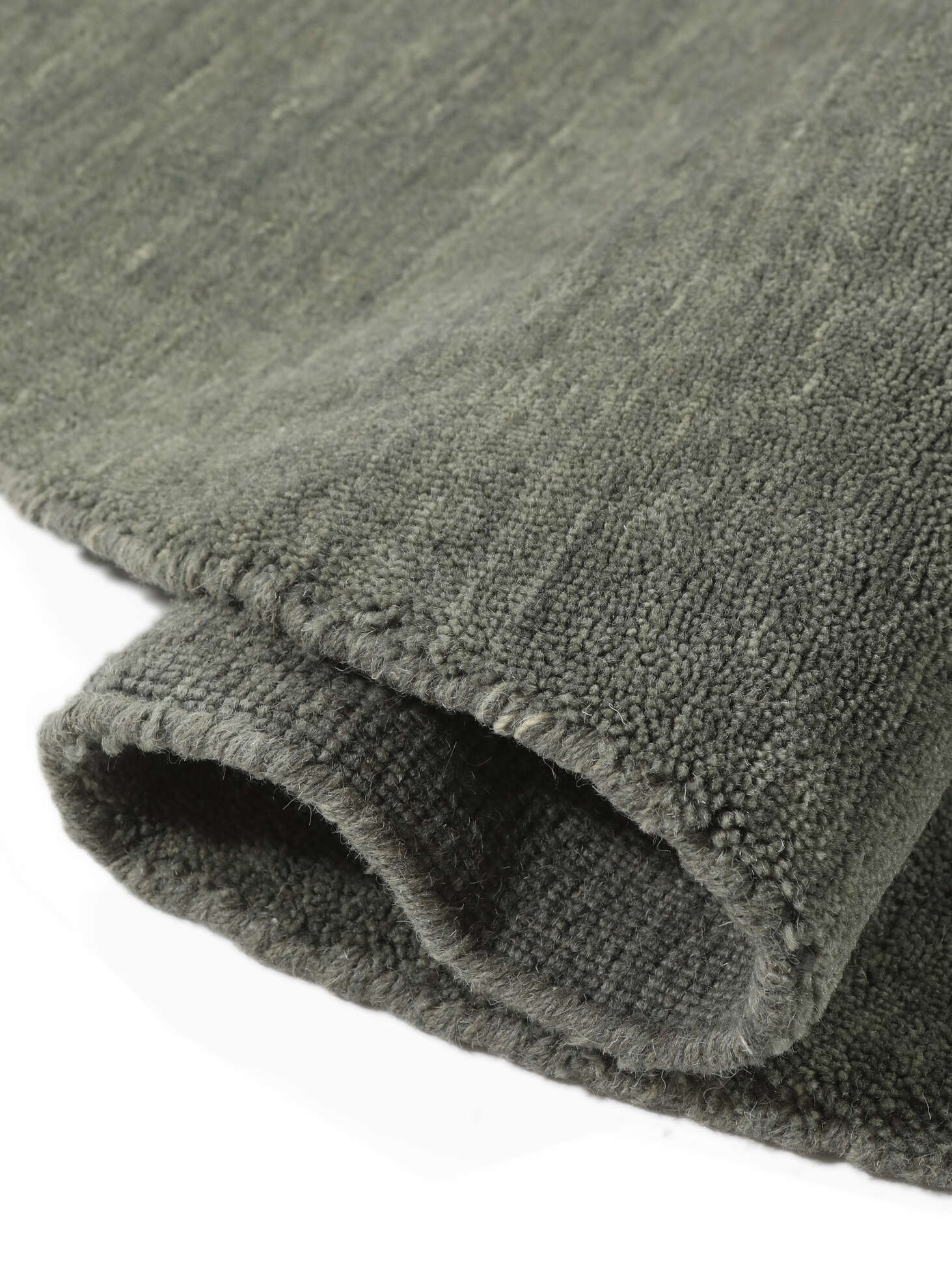 Handloom - Dark Grey, Round Ø 150 cm Wool Rug - Rugvista