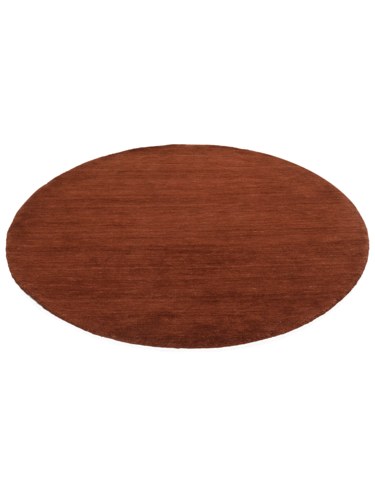 Handloom - Rust Red, Round Ø 150 cm Wool Rug - Rugvista