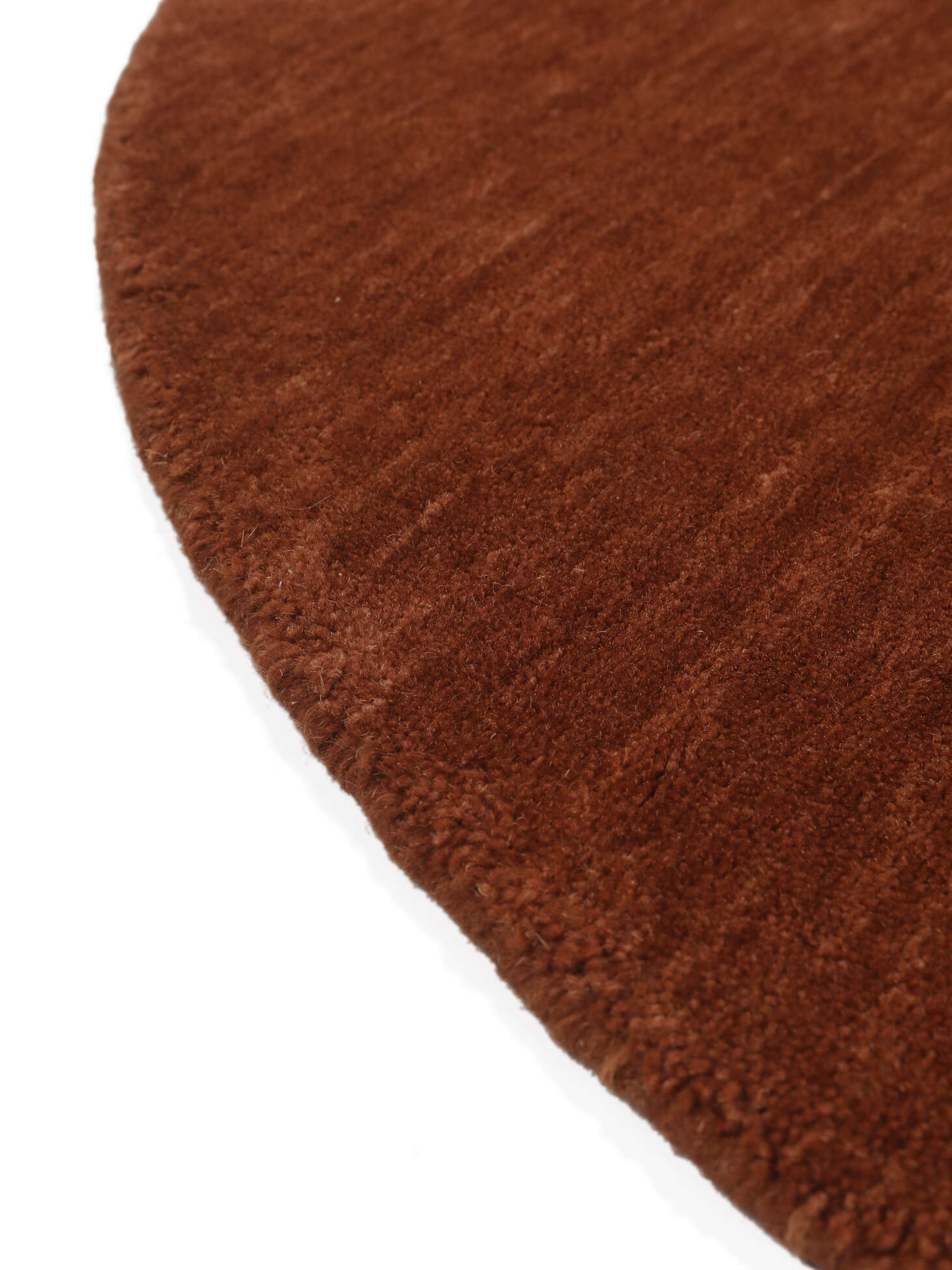 Handloom - Rust Red, Round Ø 150 cm Wool Rug - Rugvista