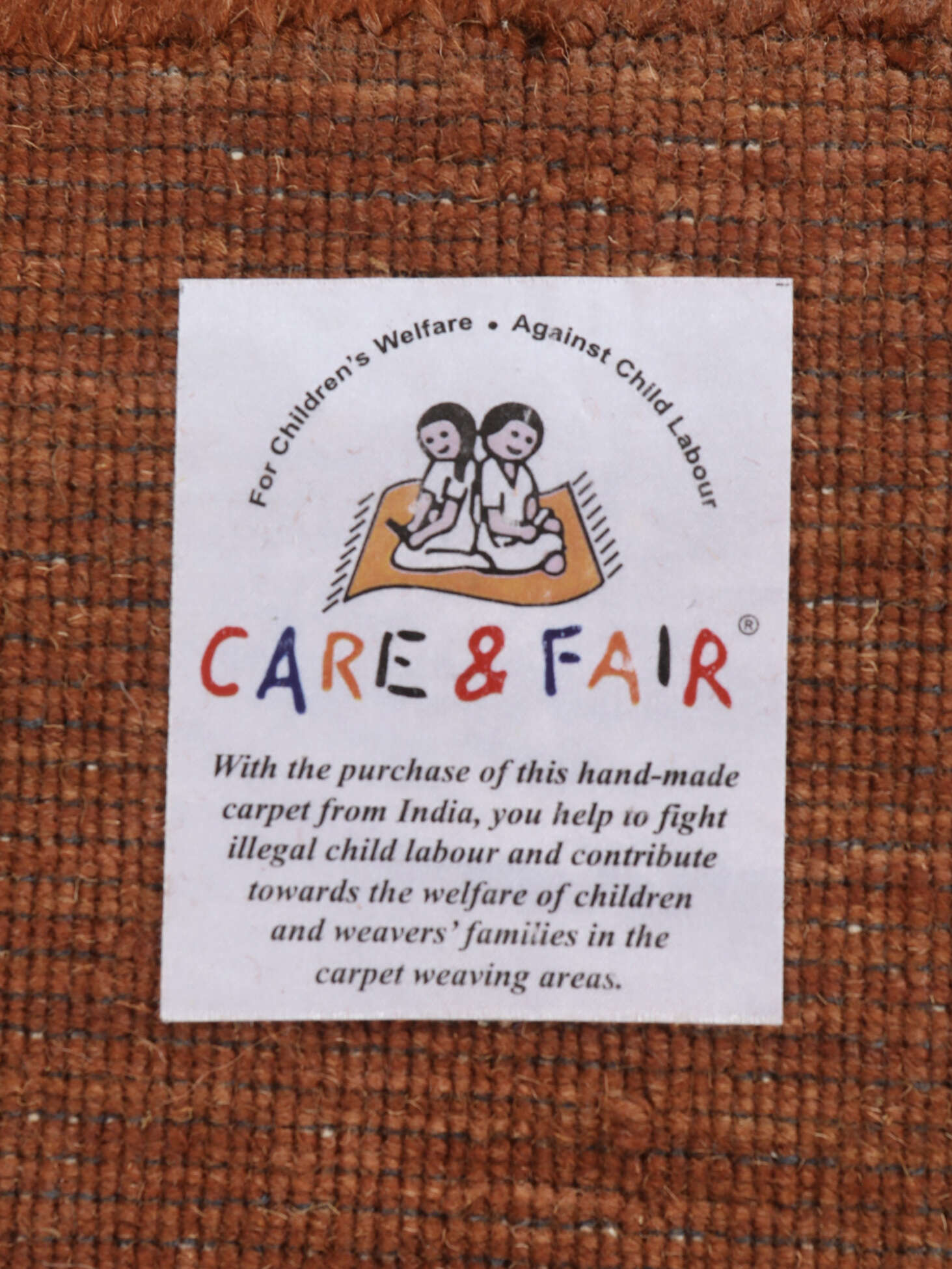 Handloom - Rust Red, Round Ø 150 cm Wool Rug - Rugvista