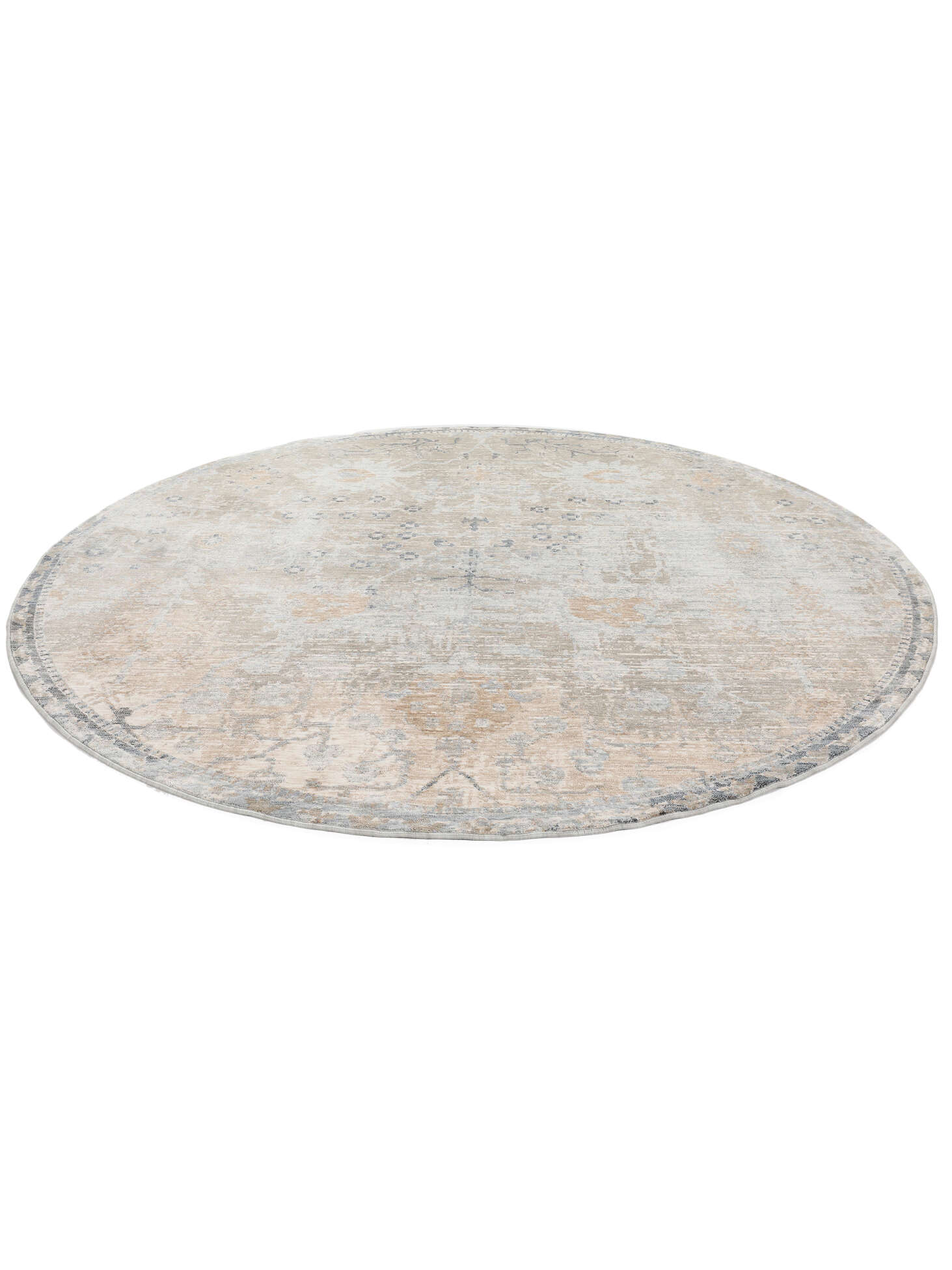 Danzani - Grey / Beige, Round Ø 200 cm Rug - Rugvista