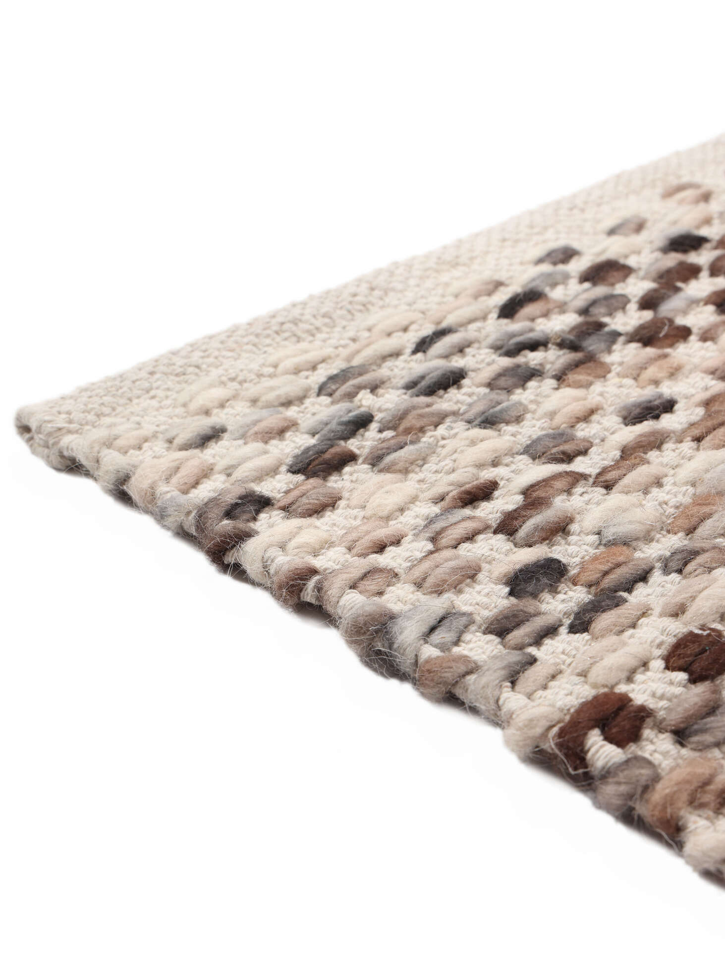 Pebbles - Brown / Multicolor 140 x 200 cm Wool Rug - Rugvista