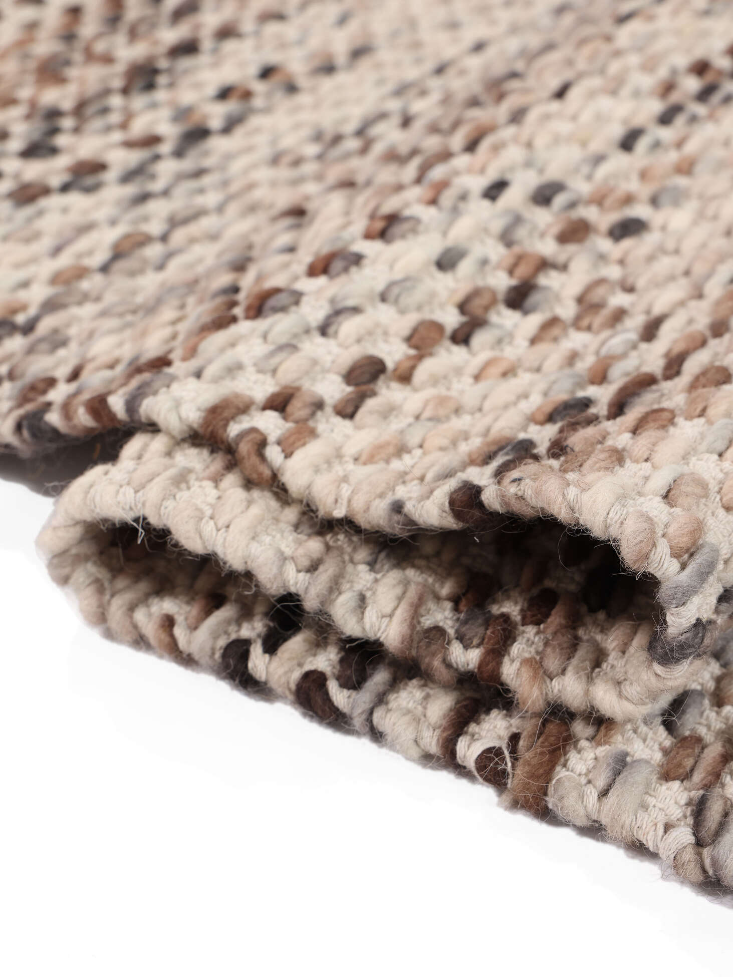 Pebbles - Brown / Multicolor 140 x 200 cm Wool Rug - Rugvista