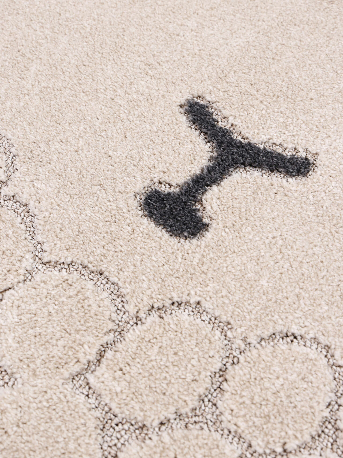 Lollo Lamm - Greige / Beige, Round Ø 150 cm Rug - Rugvista