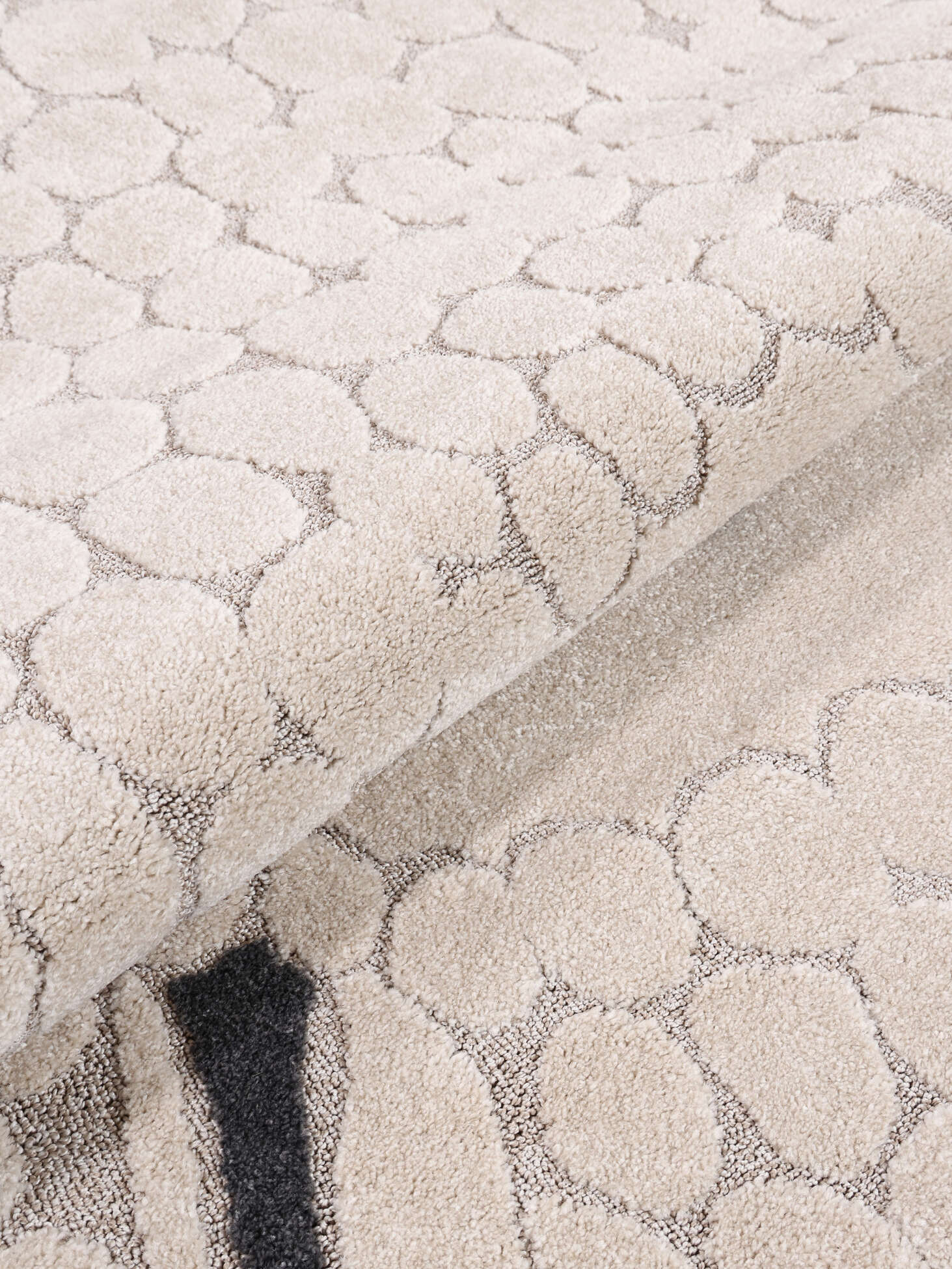 Lollo Lamm - Greige / Beige, Round Ø 150 cm Rug - Rugvista