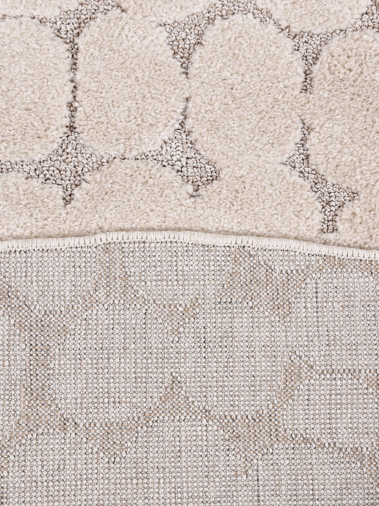 Lollo Lamm - Greige / Beige, Round Ø 150 cm Rug - Rugvista