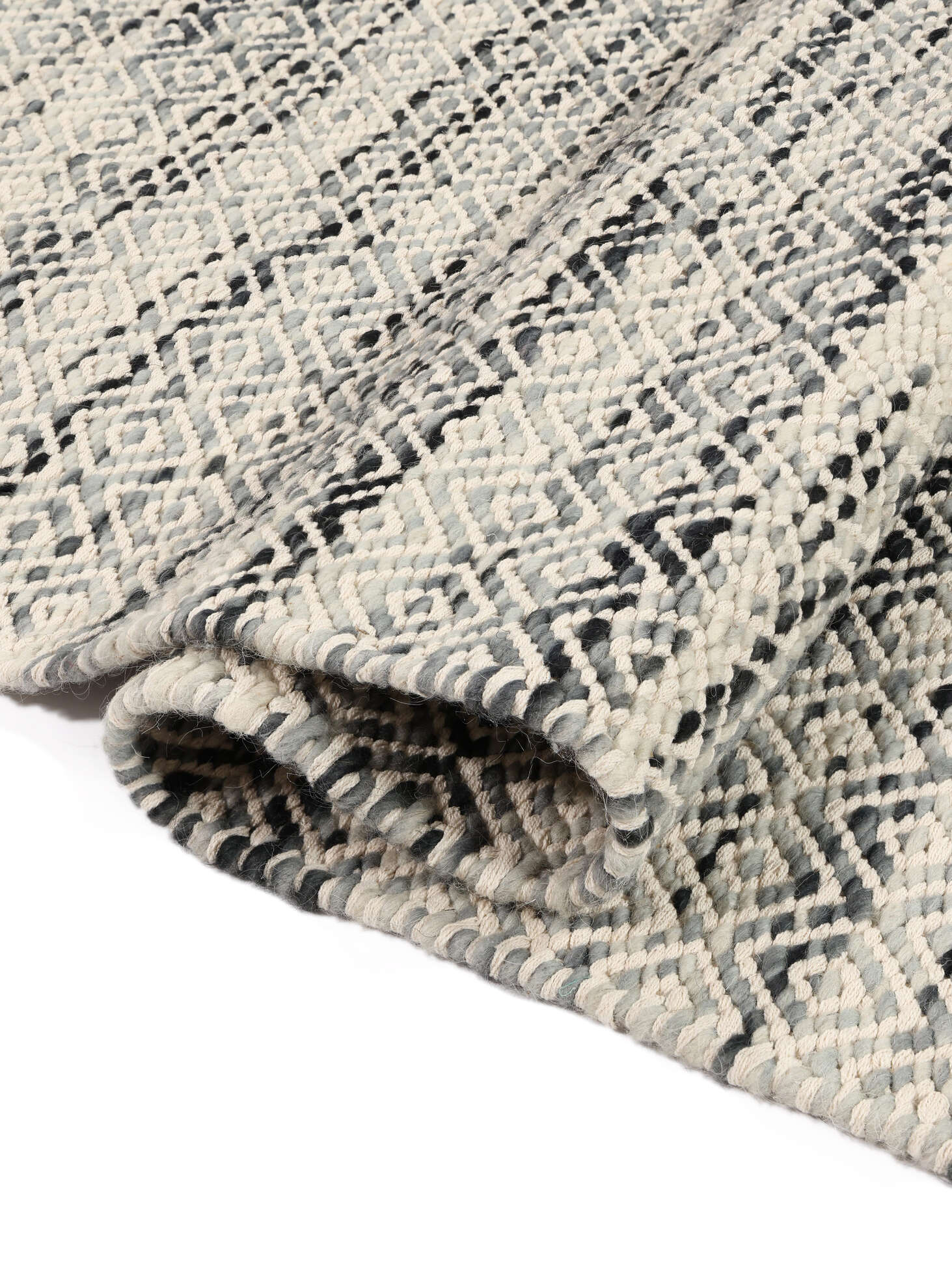 Hugo - ブラック / グレー 160 x 230 cm ウール 絨毯 - Rugvista