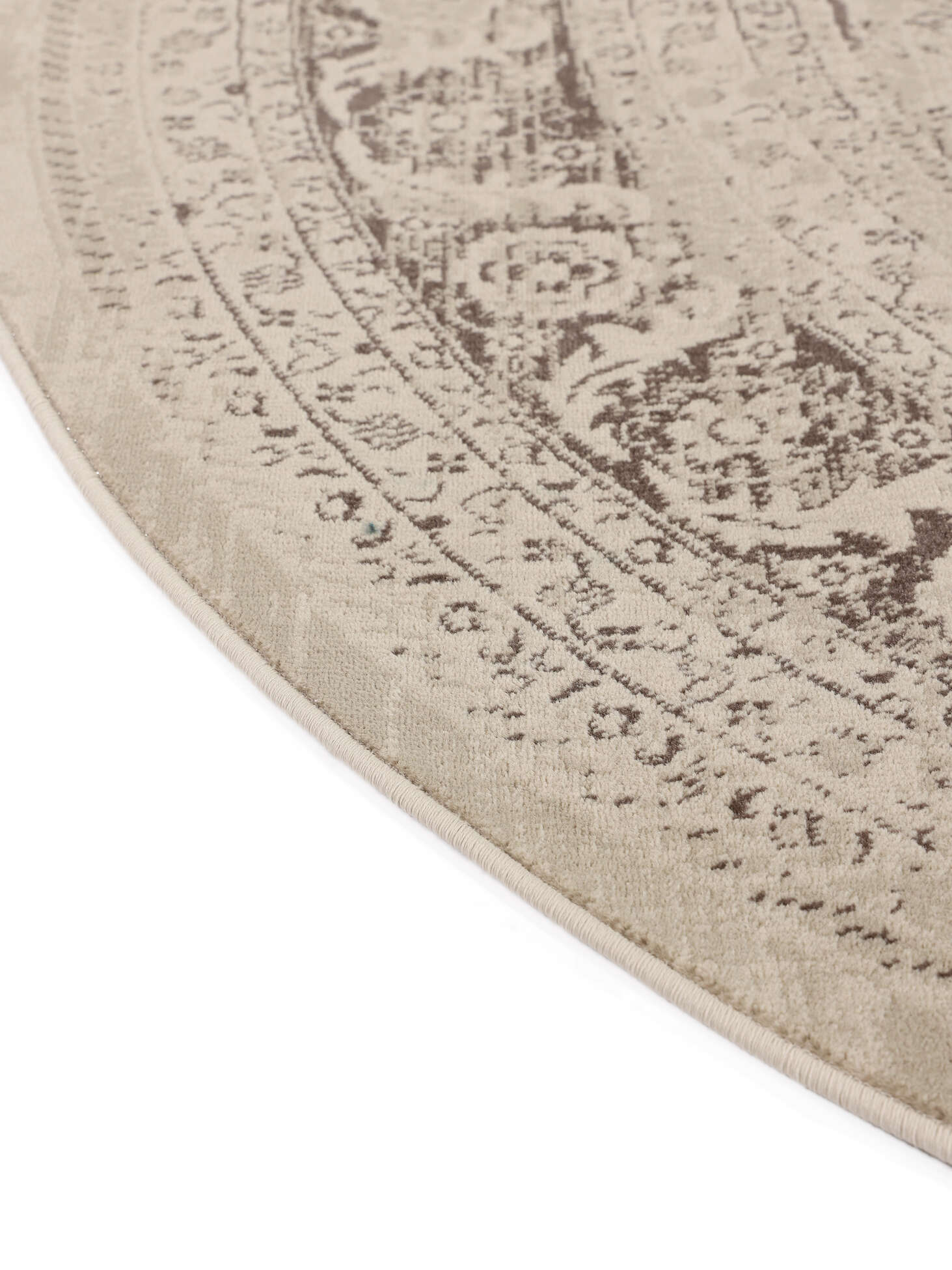 Jacinda - Beige, Round Ø 200 cm Rug - Rugvista