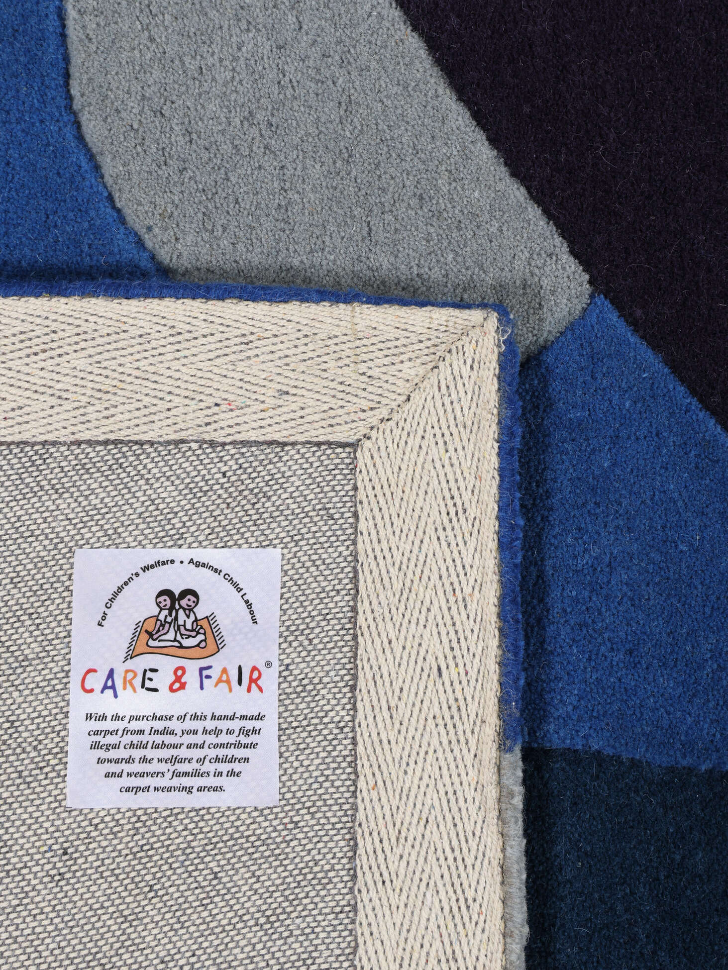 Under the Carpet - Blue / Pink 140 x 200 cm Wool Rug - Rugvista