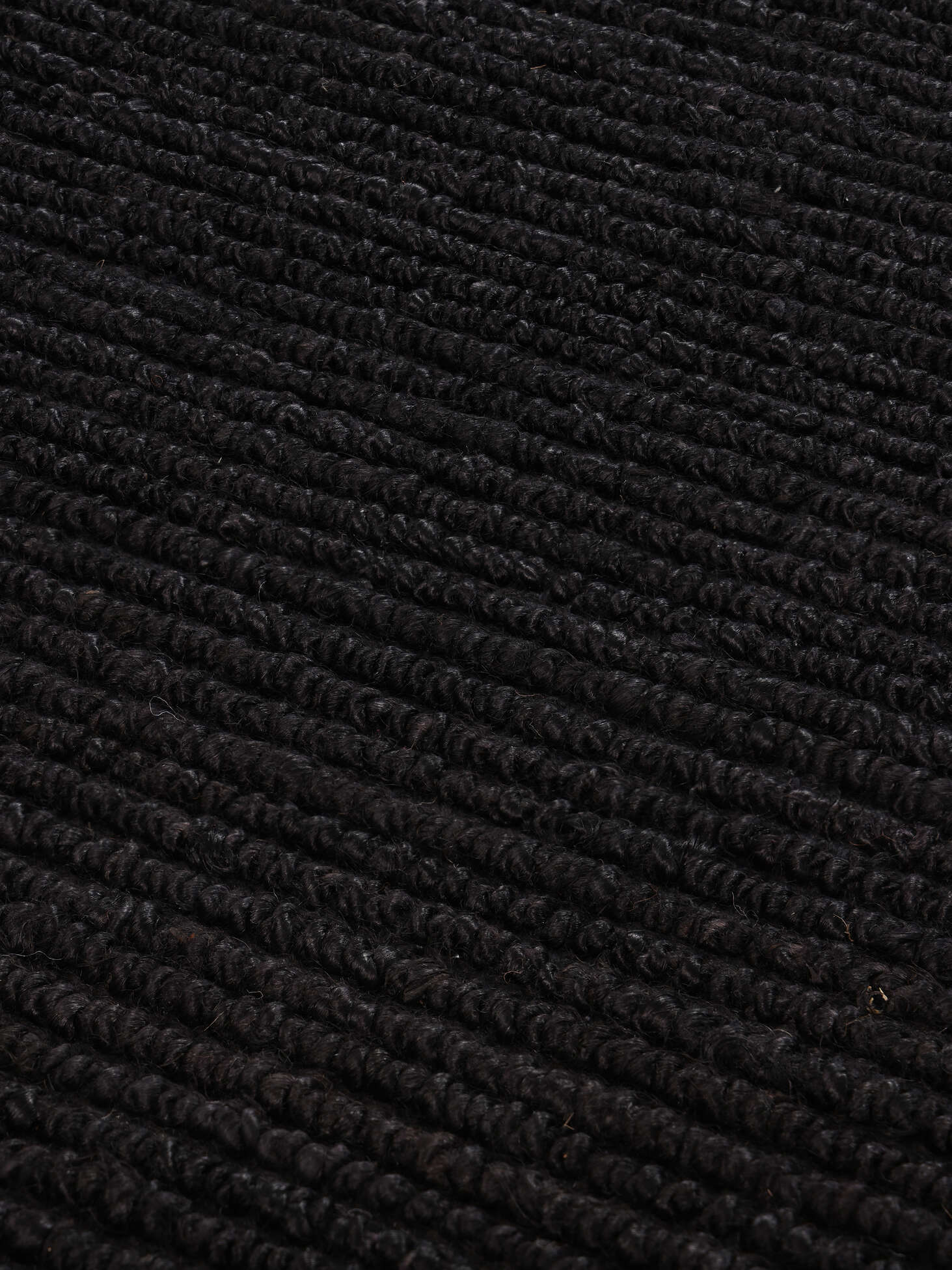 Jute Ribbed - Charcoal Grey 200 x 300 cm Jute Rug - Rugvista