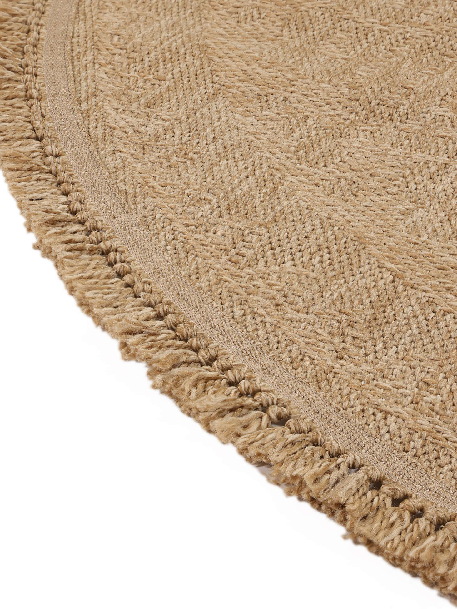 Rugvista Essential - Minelli - fringes - Beige, Ronds Ø 240 cm Tapis ...