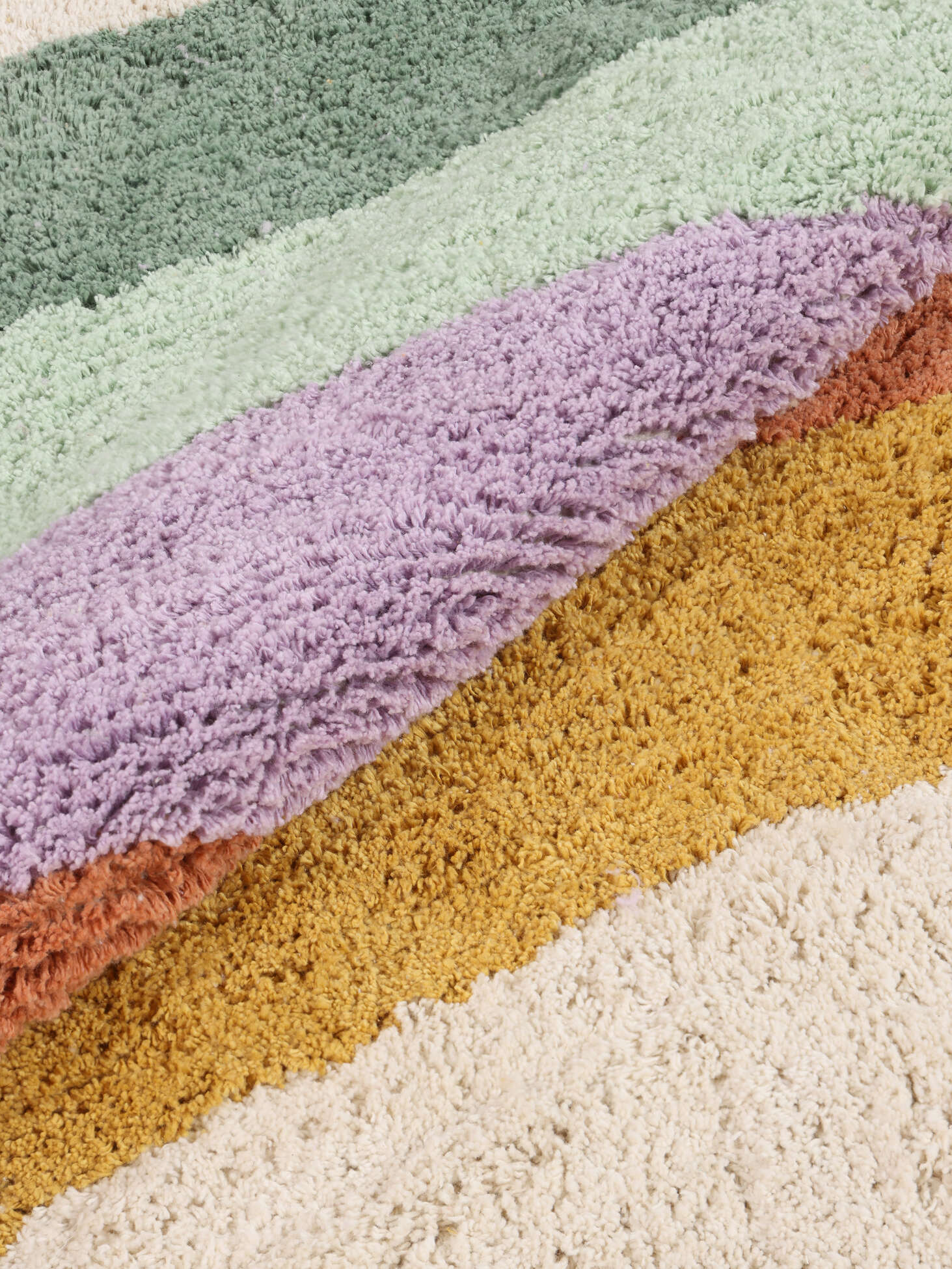 Rainbow - Off White / Flerfarget, Rundt Ø 150 cm Bomullsteppe - Rugvista