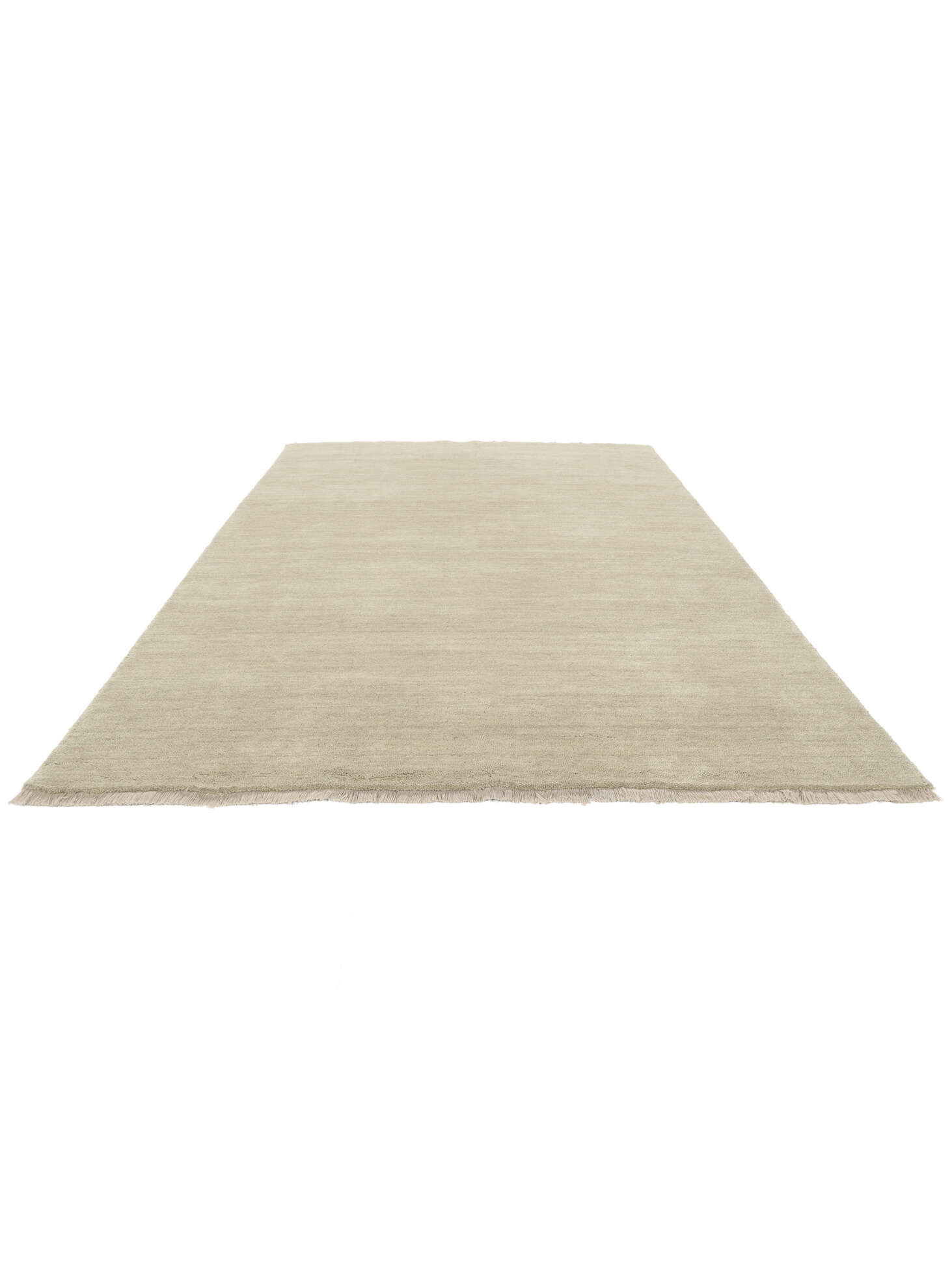 Handloom fringes - Greige 140 x 200 cm Wool Rug - Rugvista