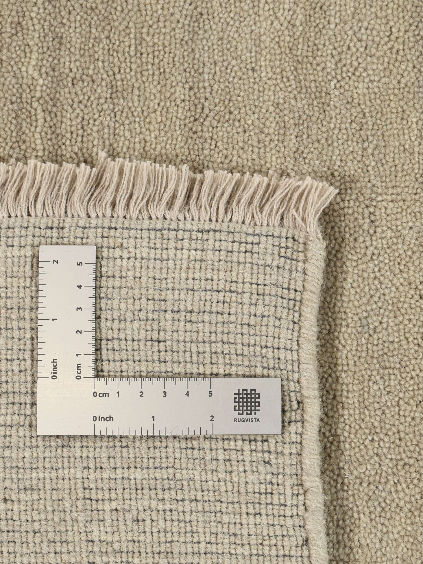 Handloom fringes - Greige 140 x 200 cm Wool Rug - Rugvista