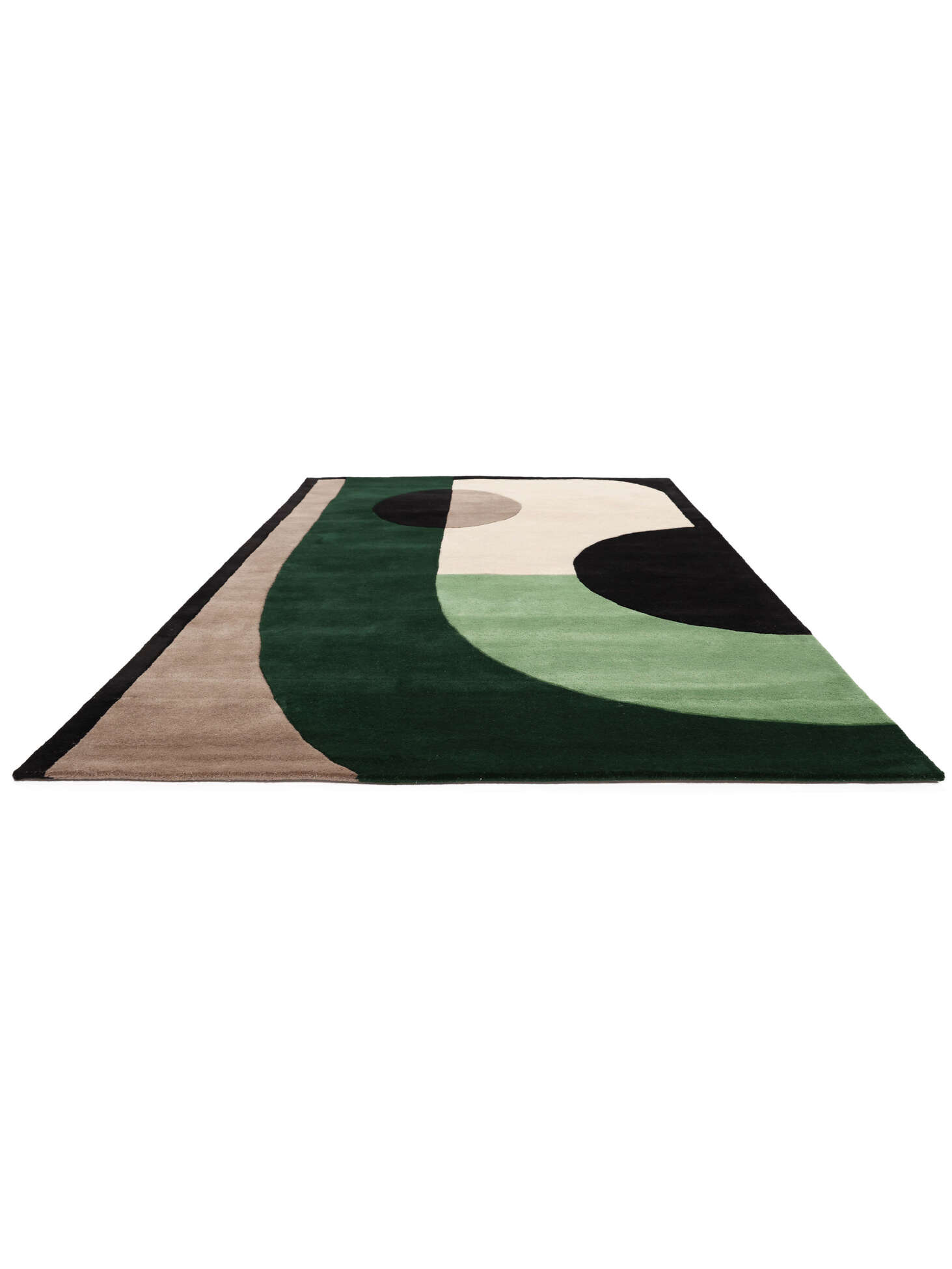 Greenery - Green / Brown 160 x 230 cm Wool Rug - Rugvista