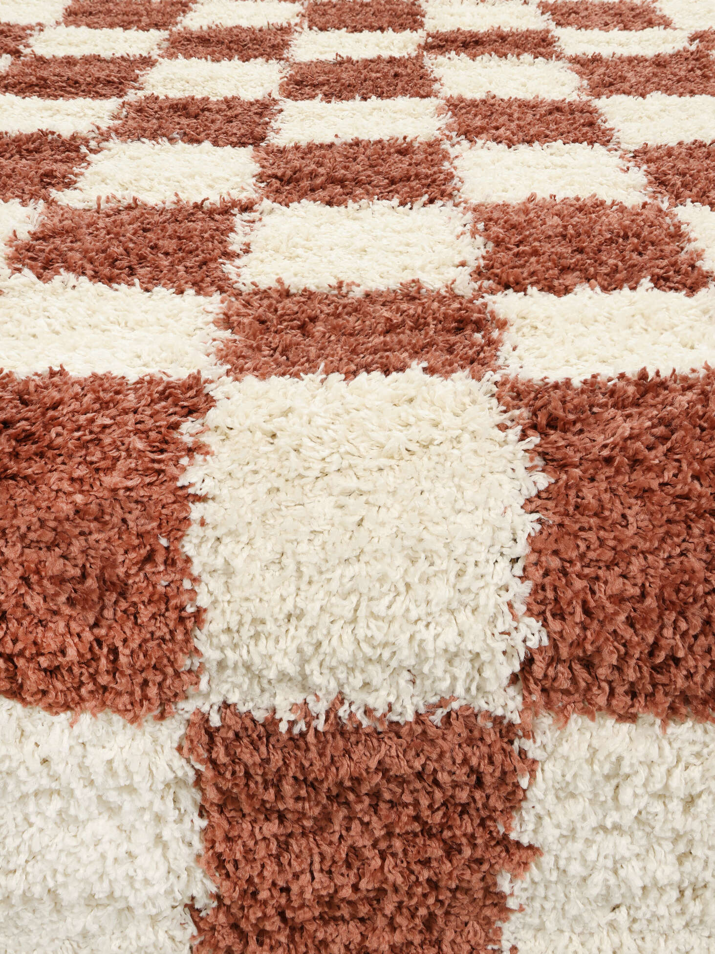Rugvista Essential - Chessie - Rust Red / Off White 200 x 200 cm Rug ...