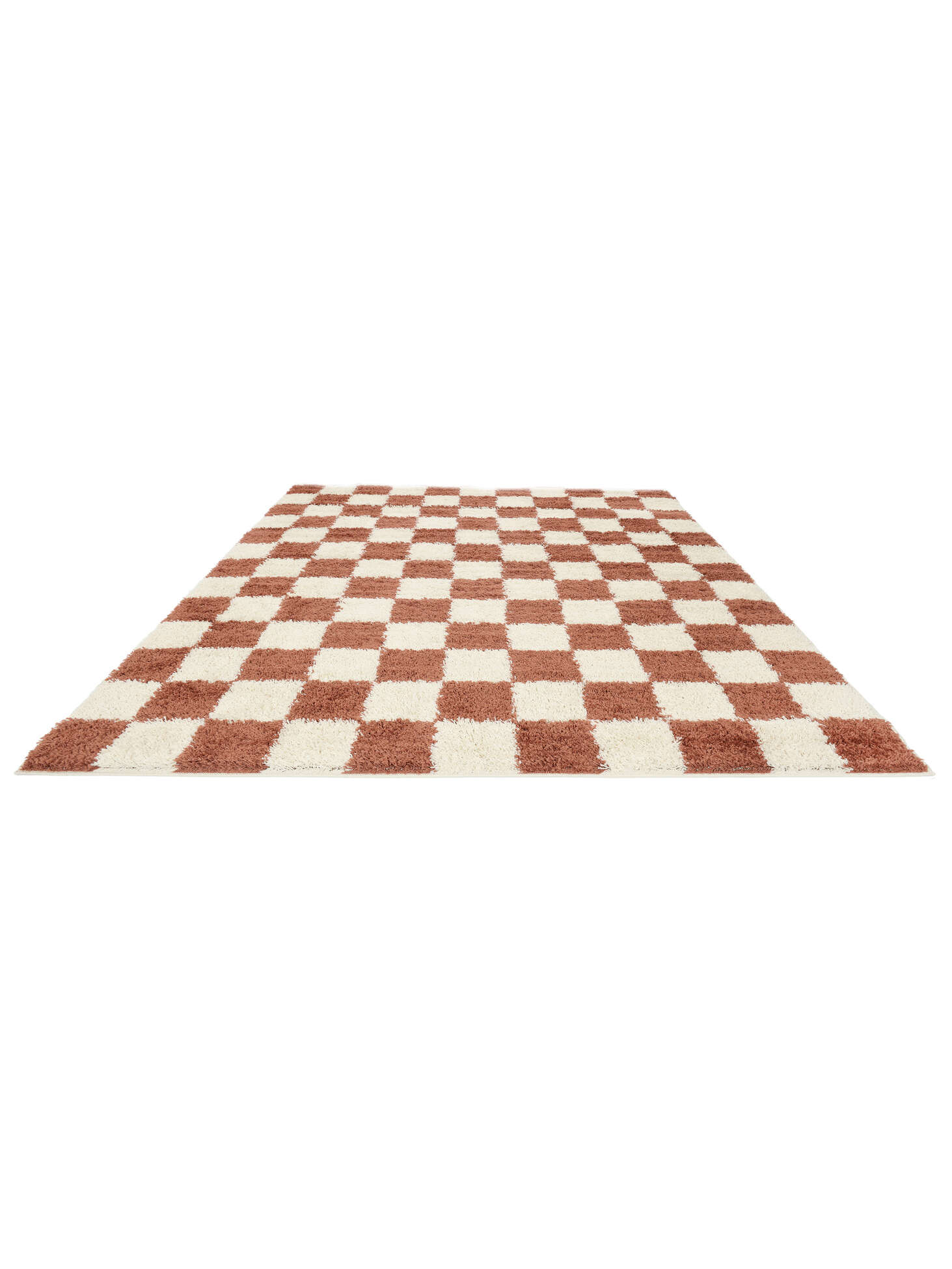 Rugvista Essential - Chessie - Rust Red / Off White 200 x 200 cm Rug ...