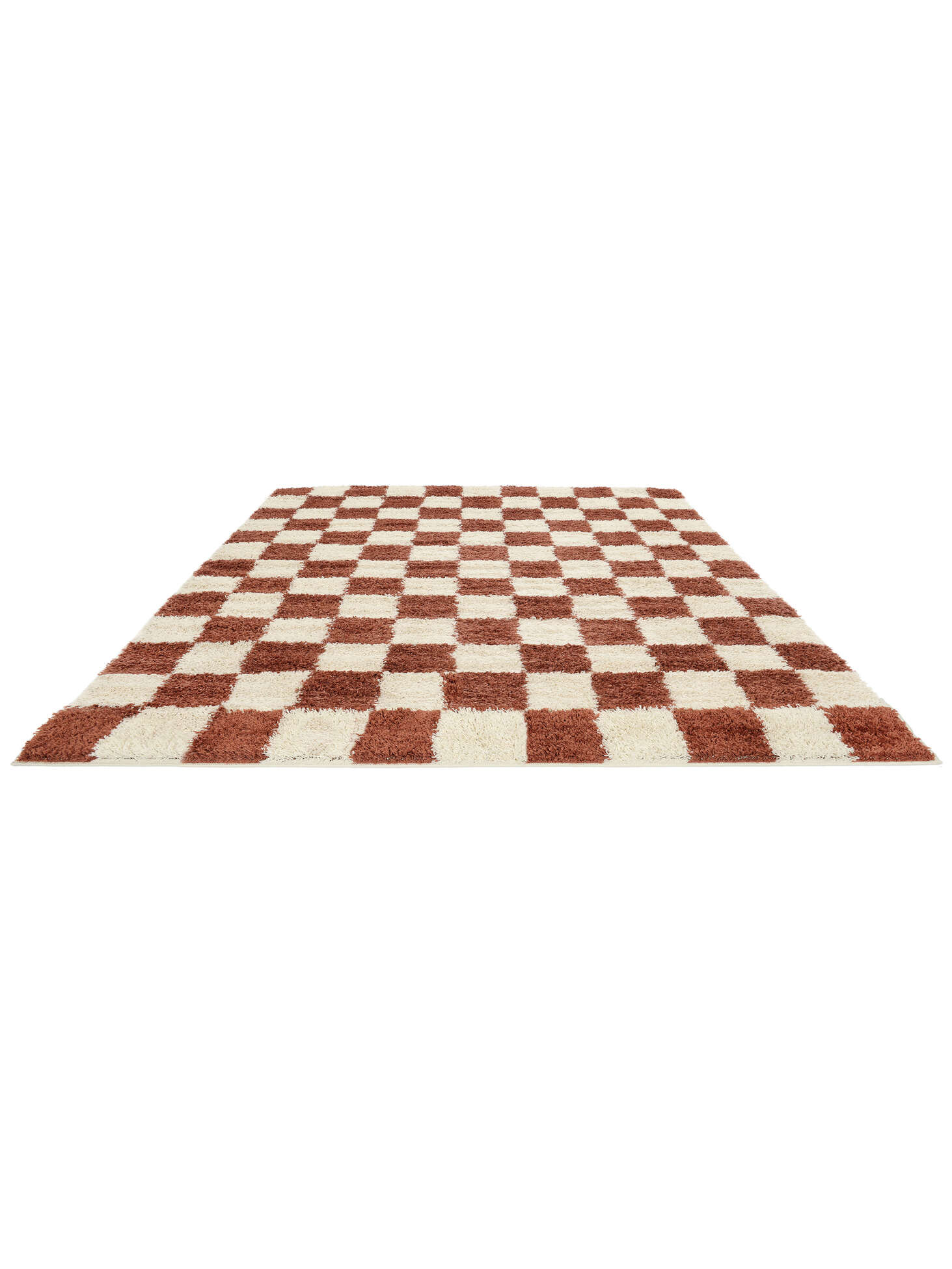 Rugvista Essential - Chessie - Rust Red / Off White 200 x 200 cm Rug ...