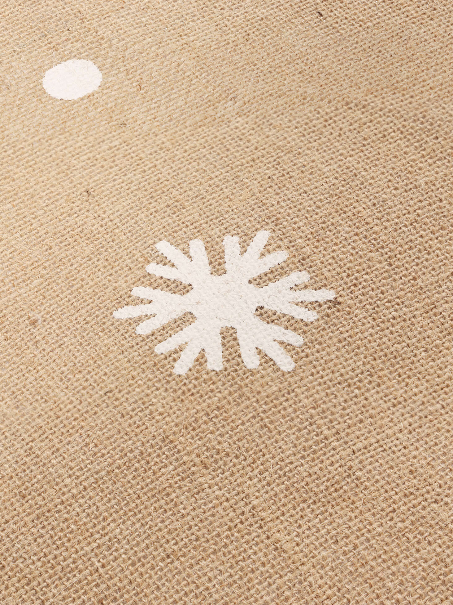 Rugvista Essential - Snowflakes - Beige / White, Round Ø 120 cm Jute ...