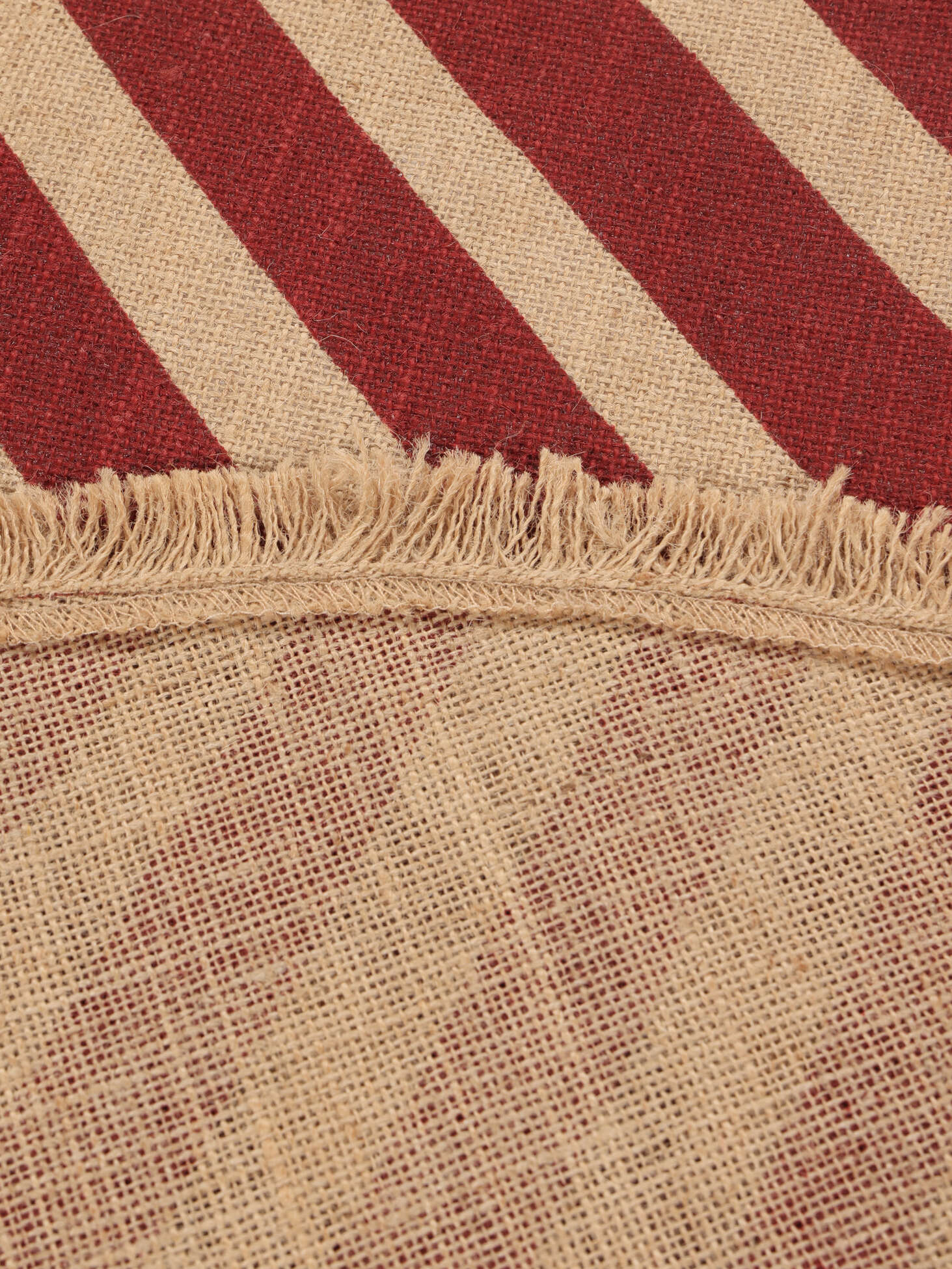 Rugvista Essential - Ribbons - Beige / Red, Round Ø 100 cm Jute Rug ...