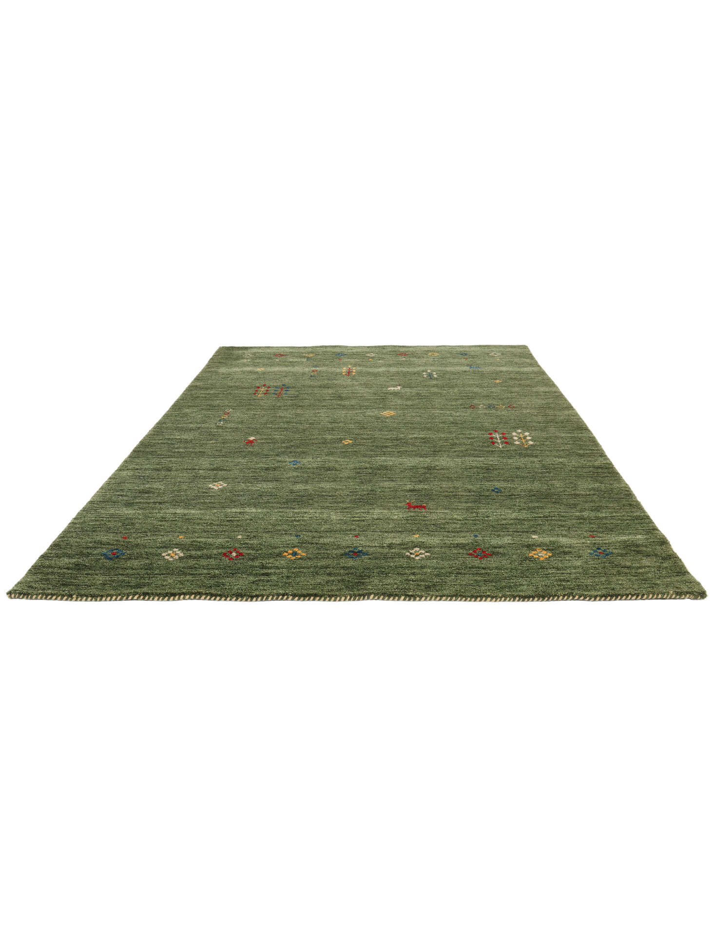 Gabbeh Giza - Verde Floresta 200 x 300 cm Tapete Lã - Rugvista