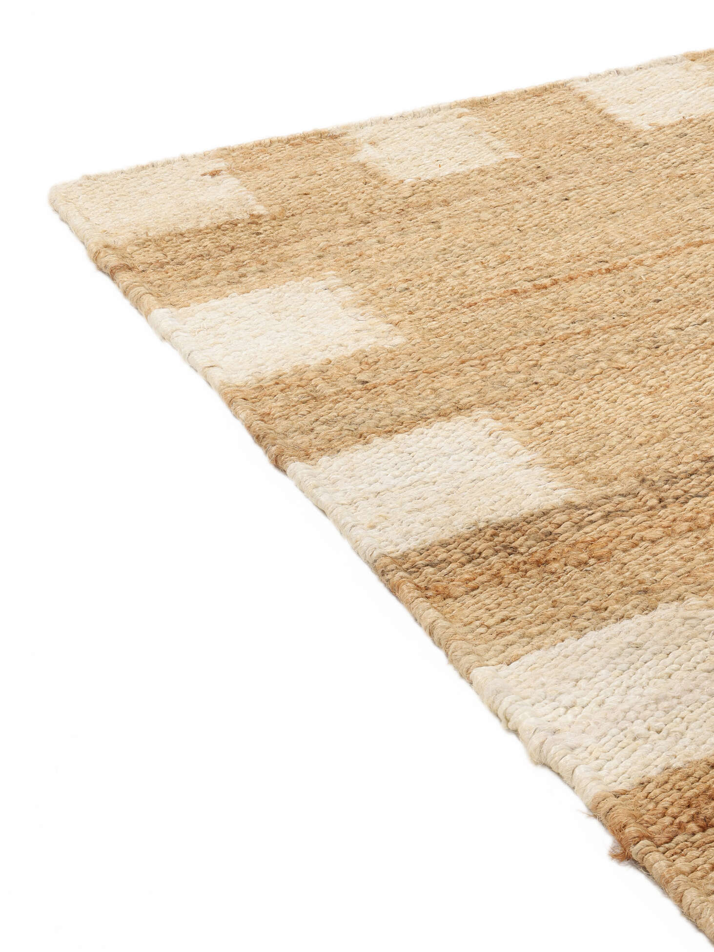 Chess Frame Jute - Light Brown / Natural White 200 x 300 cm Jute Rug ...