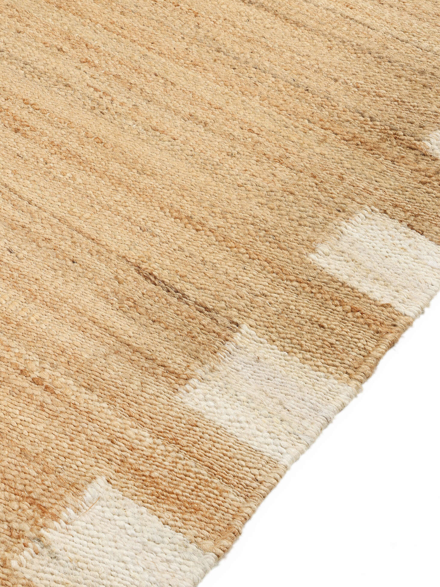 Chess Frame Jute - Light Brown / Natural White 200 x 300 cm Jute Rug ...