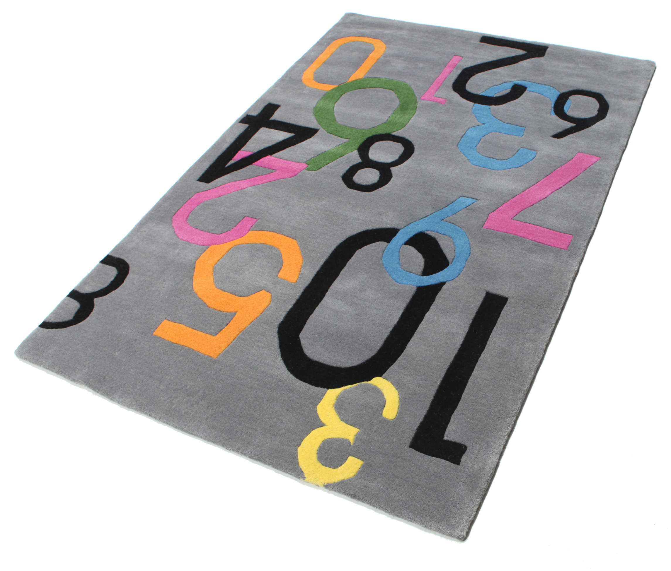 Lucky Numbers - Grey 120 x 180 cm Wool Rug - Rugvista