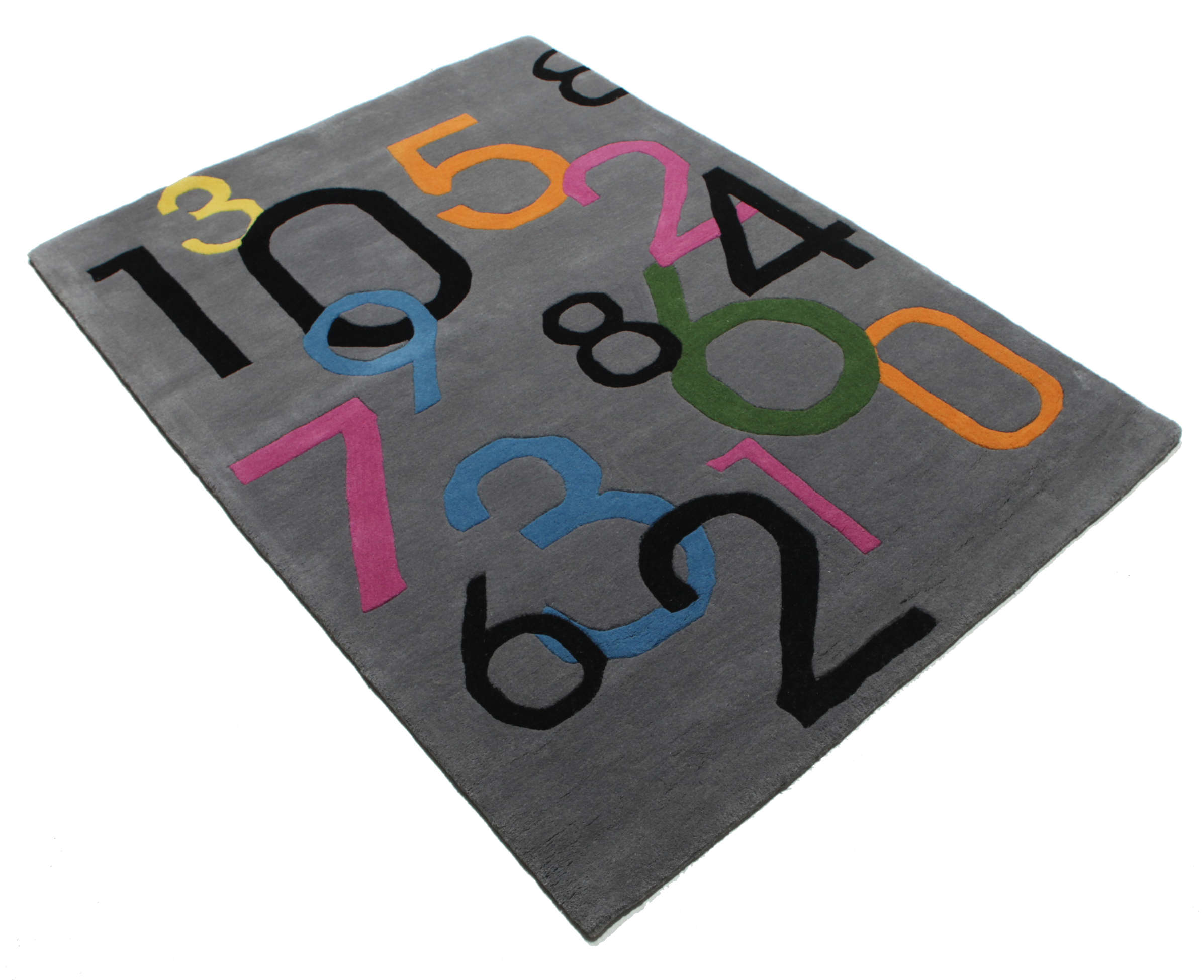 Lucky Numbers - Grey 120 x 180 cm Wool Rug - Rugvista